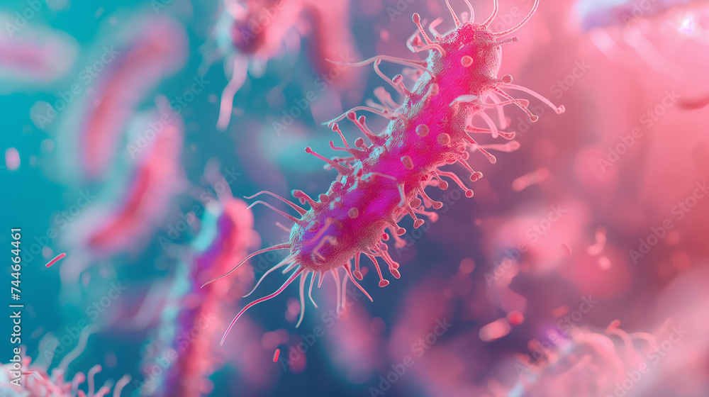 Bacterias abstract 3d graphics. Abstract organic cells, Escherichia ...
