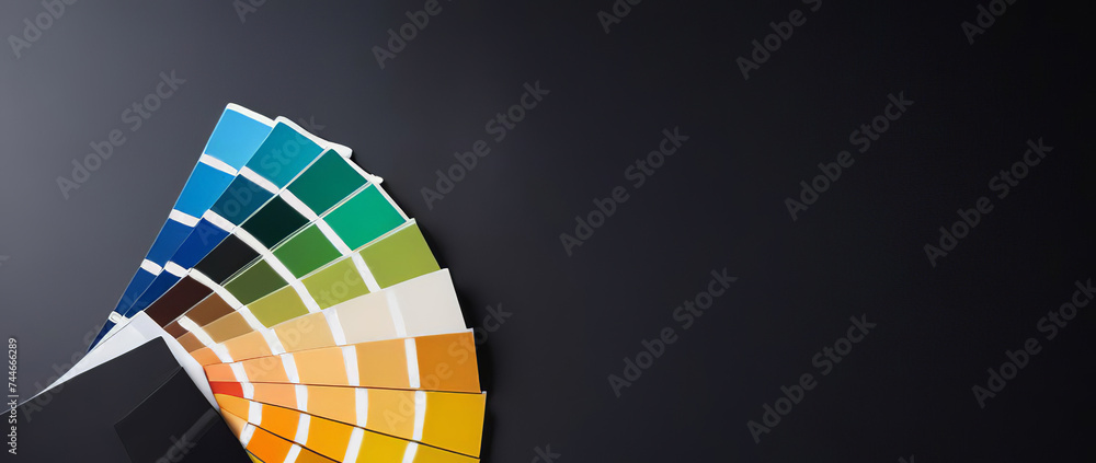 Color guide close up. Assortment of colors for design. Colors palette ...