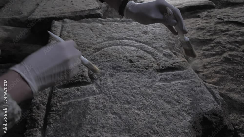 Archaeological scientists discovered an ancient carved sign of the ...