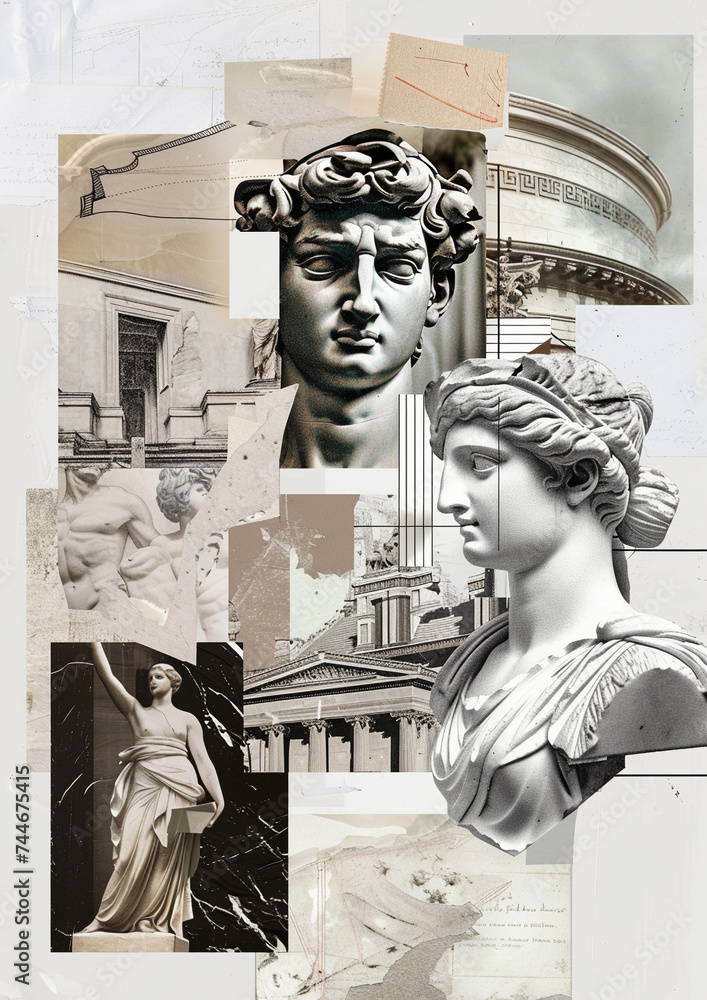 mood board envisioned as a confluence of eras and expressions. a mix of ...