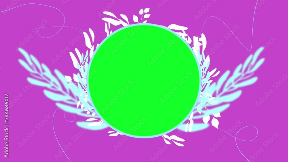 wedding intro green screen opener with white plants around. Leaves ...