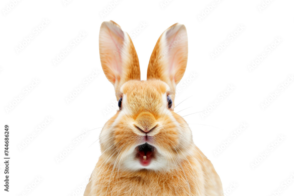 Studio portrait of cute rabbit isolated on transparent png background ...