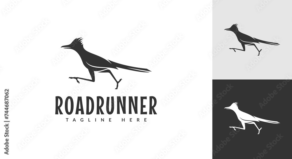 roadrunner logo vector illustration, silhouette logo template Stock ...