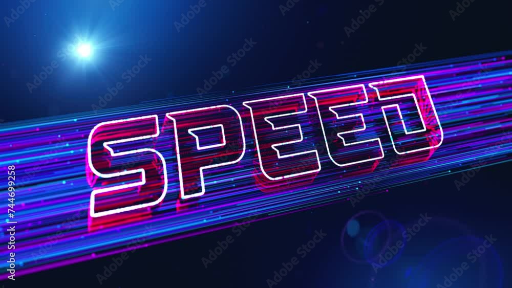 Futuristic Blue Red Blurry Focus 3d Perspective View Speed Text Reveal ...