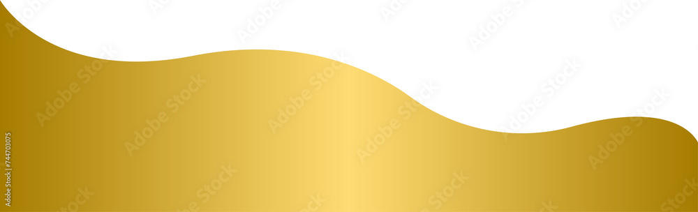 Golden curved gradient gold border header and footer Stock Illustration ...