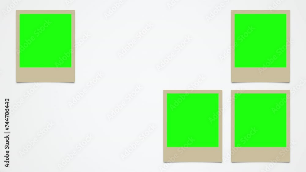 Animated Retro Instant Photo Frames With Green Screen Stock Video ...