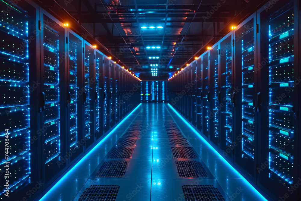 Futuristic Concept - Technology of large data center servers in ...