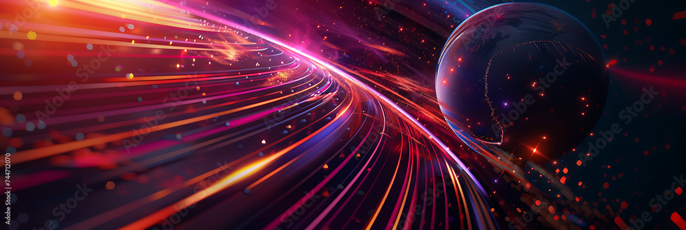 Abstract 3d Space With Futuristic Technology Creating An Otherworldly Backdrop For Innovative