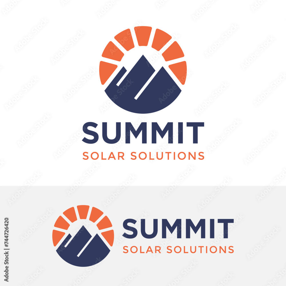 Poster solar energy solution logo design vector illustration – Wall Art ...