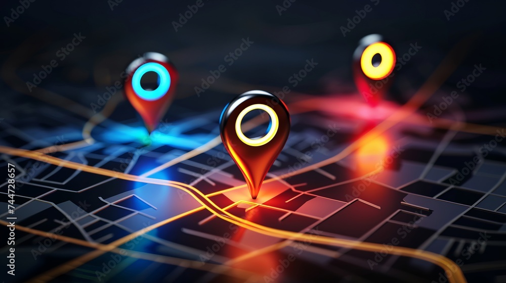 Discover your destination: 3d realistic location map pin gps pointer ...