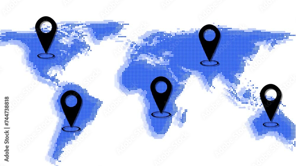 World Map icon animation for video motion graphics. World map with ...