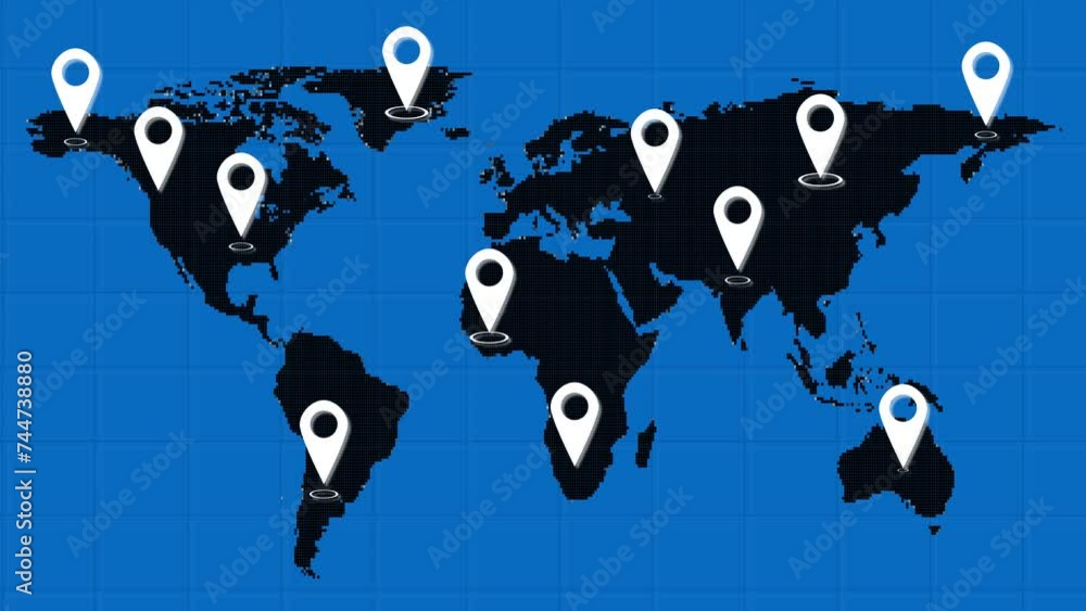 World Map icon animation for video motion graphics. World map with ...