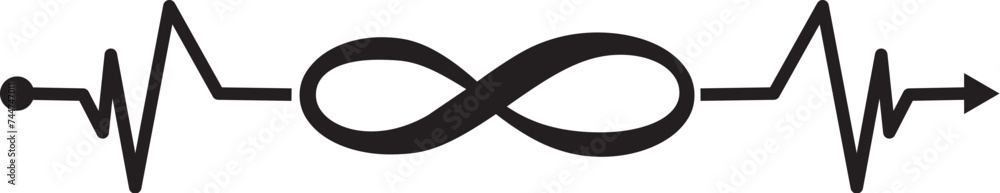 Vetor de infinity symbol ekg heartbeat line eps vector silhouette file ...