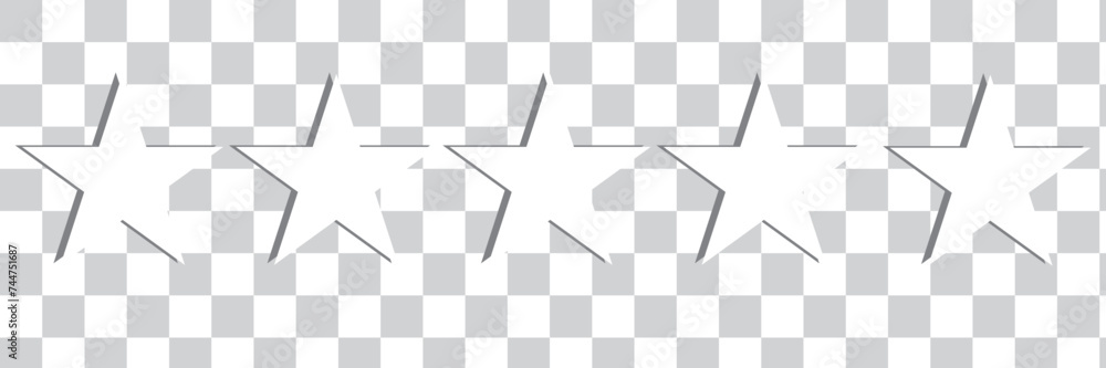 Star icon collection. Star vector icons set with shadow. White stars ...