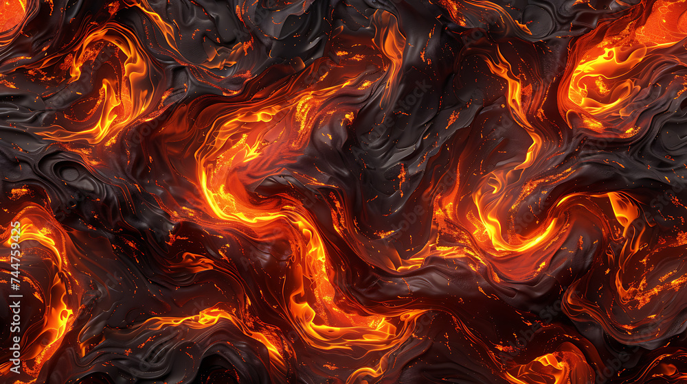 Ilustracja Stock: Seamless lava texture with flowing flames, portraying ... Ilustracja Stock: Seamless lava texture with flowing flames, portraying ...