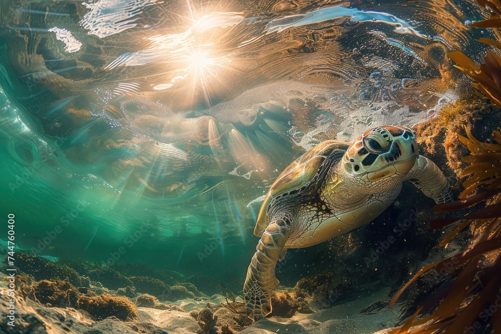 turtle, nature, underwater, water, animal, swimming, reef, sea turtle ...