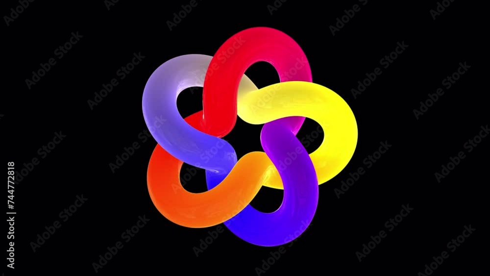 Collection of several abstract torus knots with color transition ...