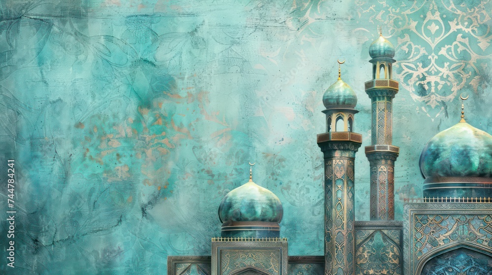 Islamic backgrounds with mosque view, copy space for Islamic ...