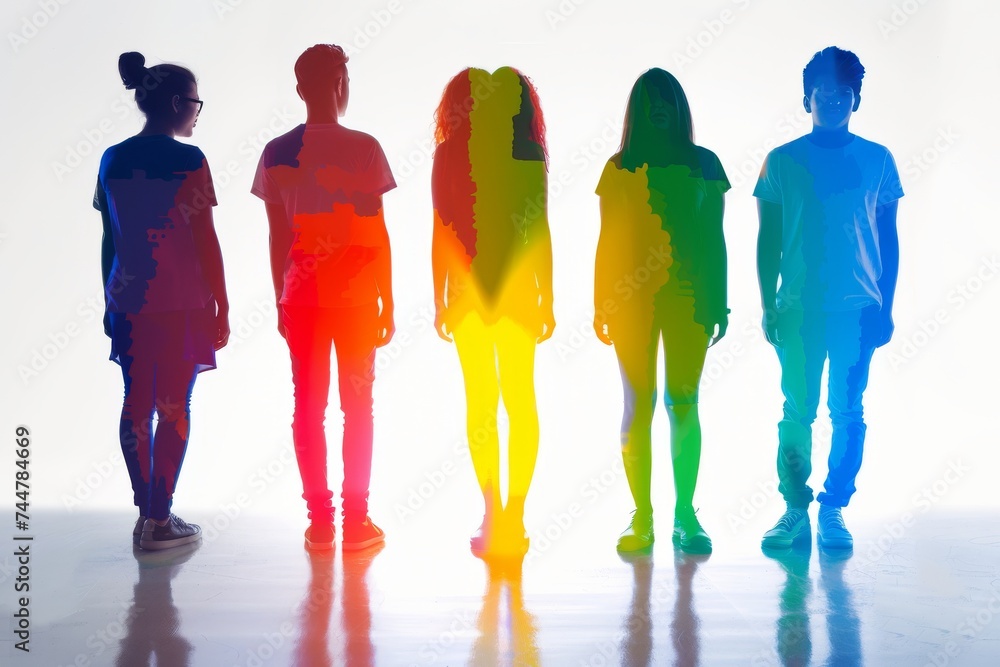 ภาพประกอบสต็อก LGBTQ Pride transition. Rainbow peace education colorful ...