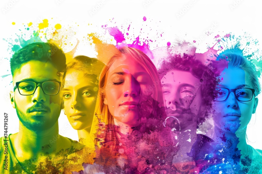 LGBTQ Pride ecstasy. Rainbow creative design colorful interdependence ...