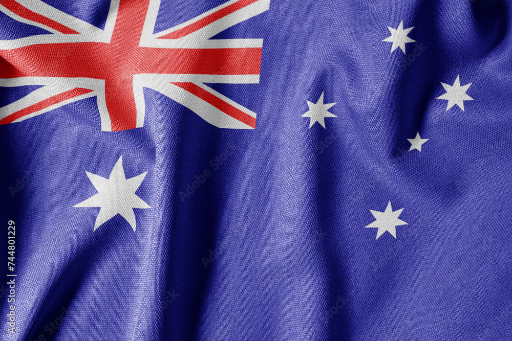 National Flag on Textured Fabric Background. Silk textured flag ...