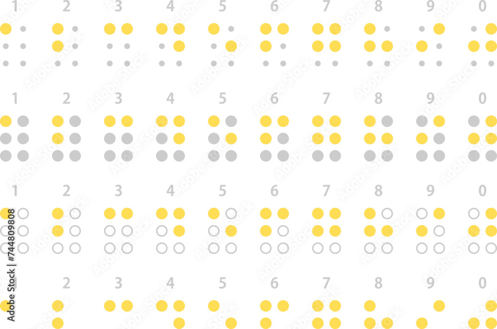 Braille numbers 0-9 ,the dot pattern for education Stock Vector | Adobe ...