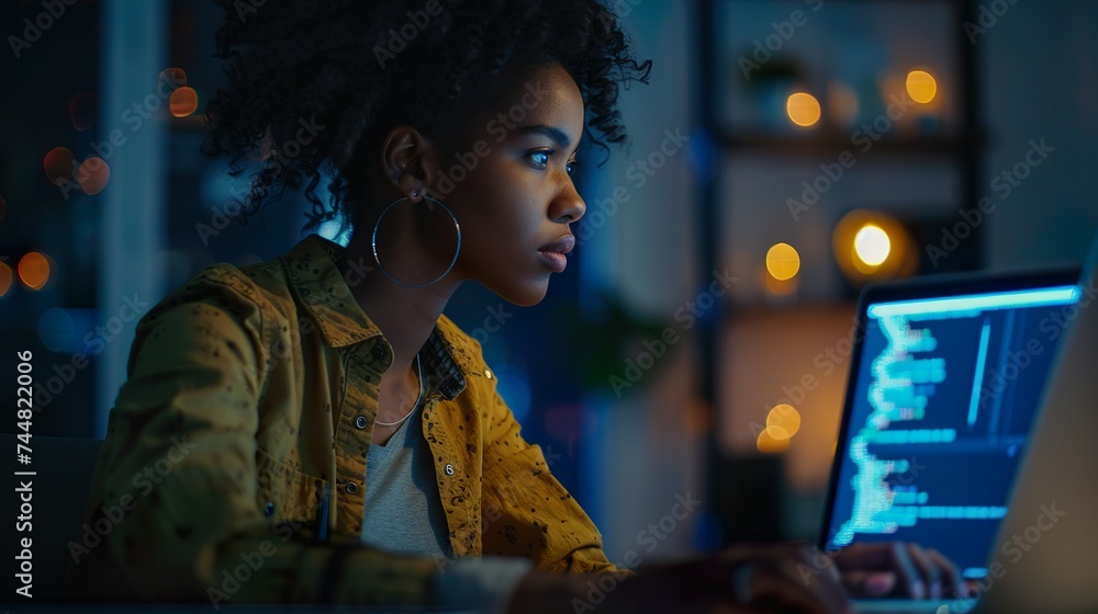 Portrait of a Multiethnic QA Engineer Working on Finding and Fixing Bugs in a Product or Program ...