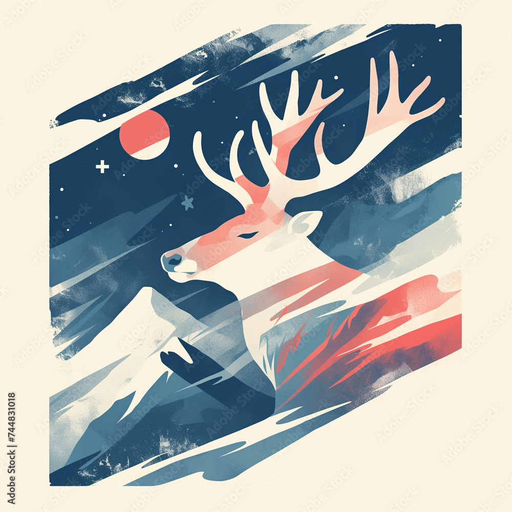 Deer badge for t-shirt design. Animal deer concept poster. Creative ...