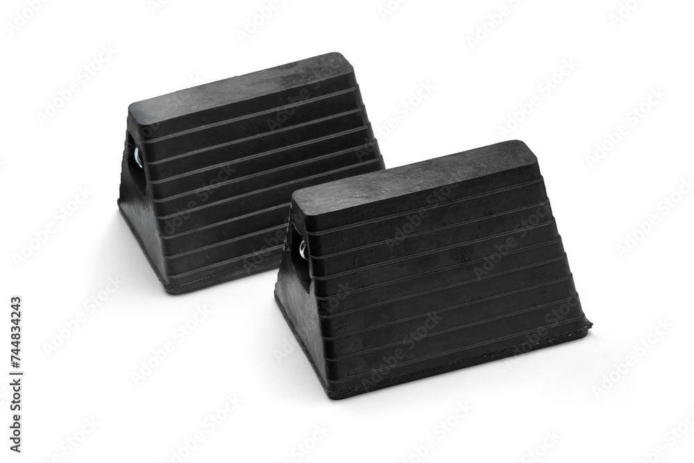 Heavy-Duty Industrial Rubber Wheel Chocks Set for Secure Vehicle ...