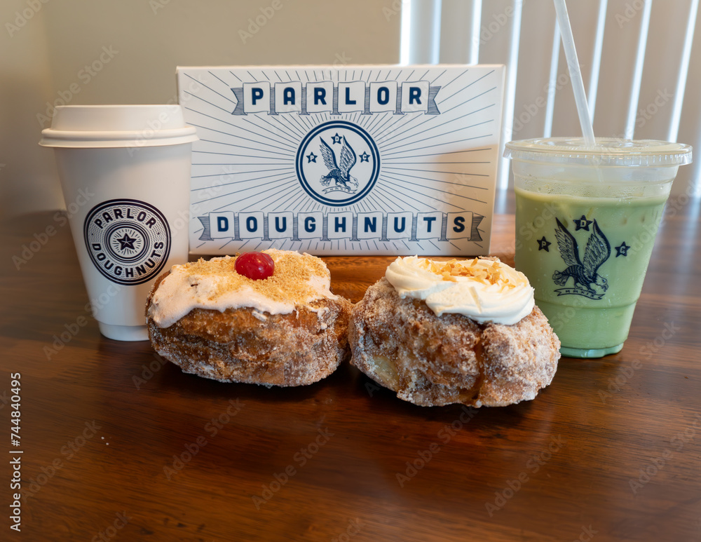 Parlor Doughnuts. Craft doughnut with layers of fried buttery dough ...