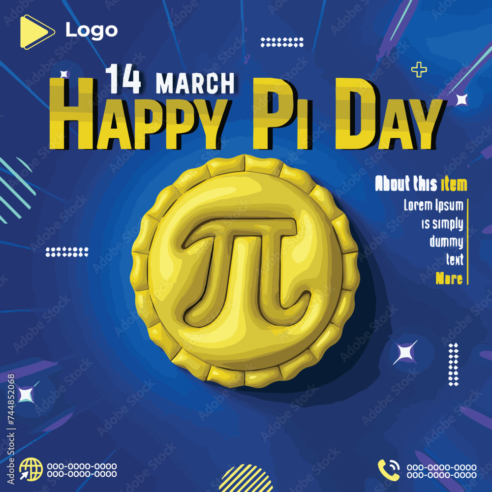 Happy Pi Day 14th march celebration with instagram and facebook post ...