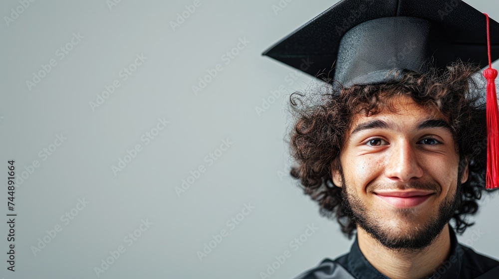 Student cap, graduation cap, diploma, banner: a triumphant celebration ...