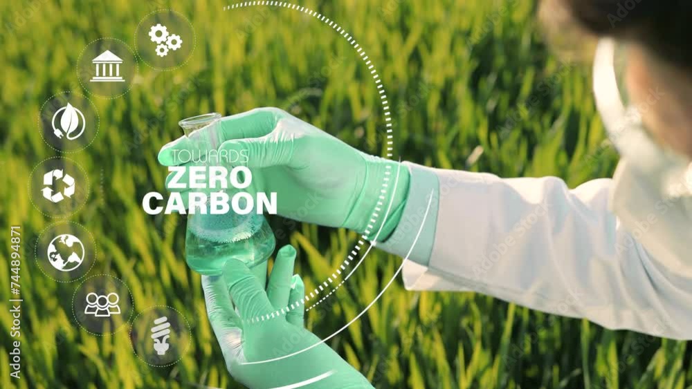 Towards net zero 2050.Net zero emission concept.Carbon neytral.Carbon reduce.Corporate net zero ...