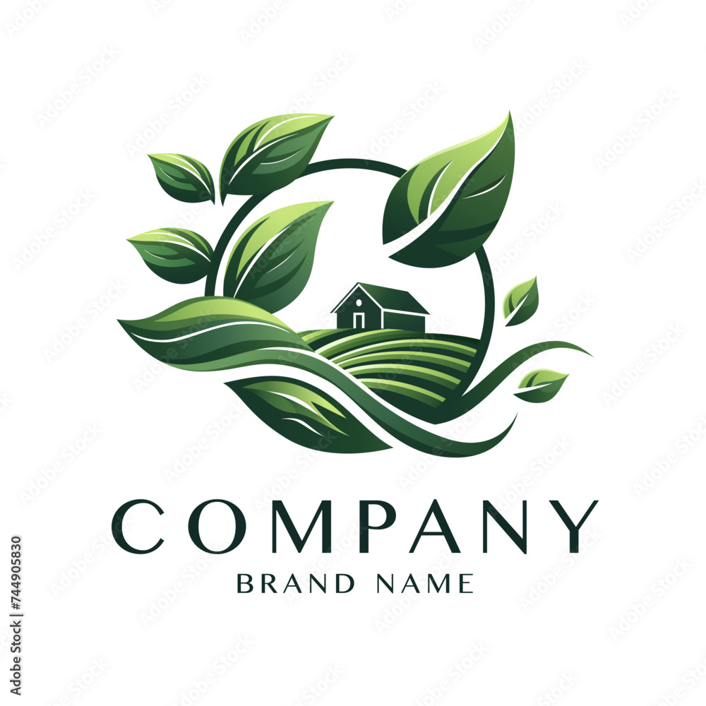 Stylish flat minimalistic logo design: modern graphic elements with ...