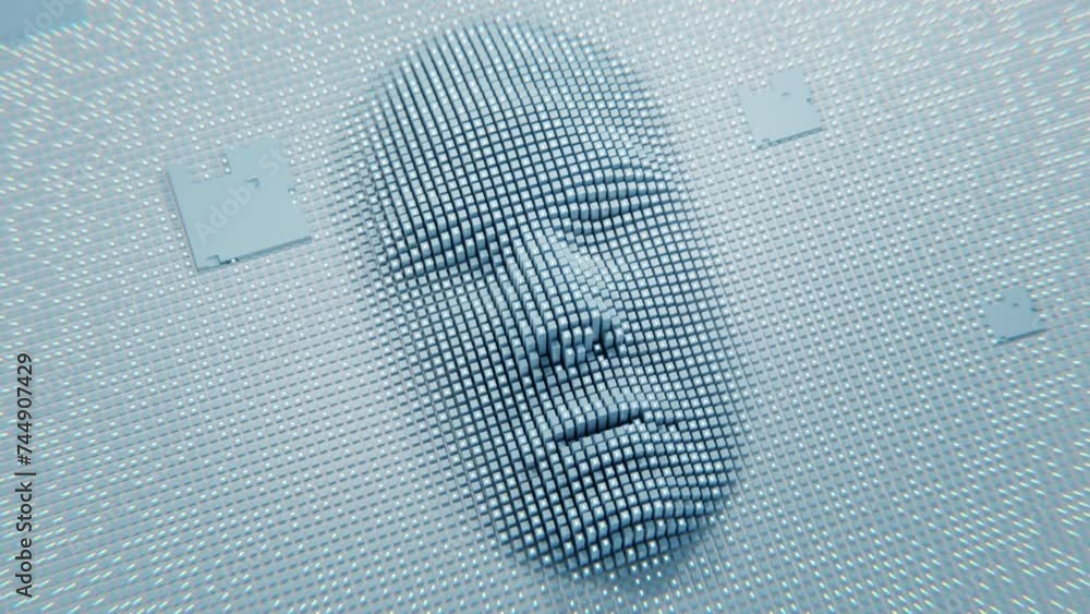 The animation showcases an array of pins coming together to form a 3D ...