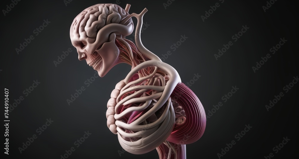 Anatomy of a Smile - A 3D Rendering of a Human Head and Neck Stock ...