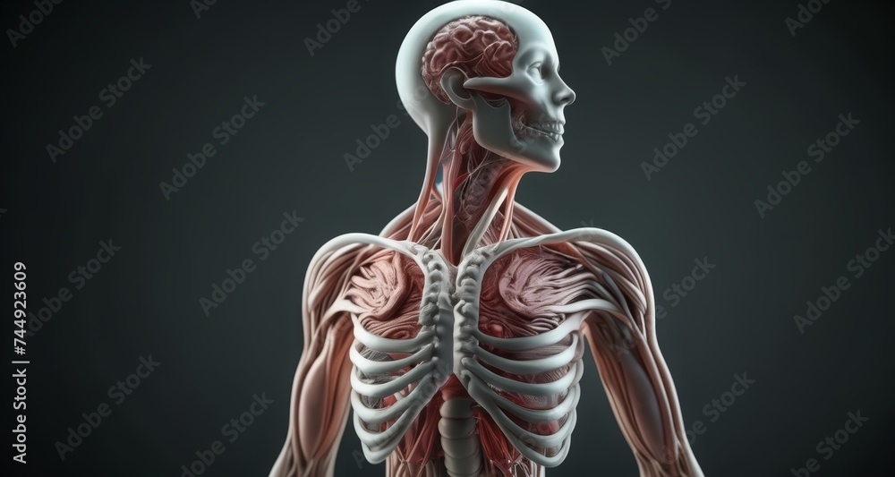 Anatomy of a Smile - A detailed 3D rendering of a human head and neck ...