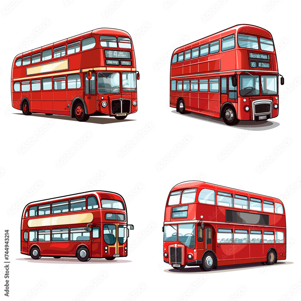Double-decker Bus (Double-decker Sightseeing Bus). simple minimalist ...