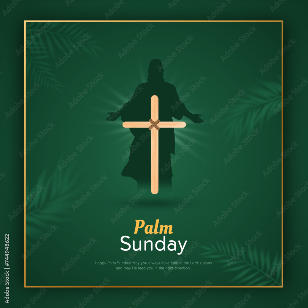 Vecteur Stock Palm Sunday - greeting banner template for Christian ...