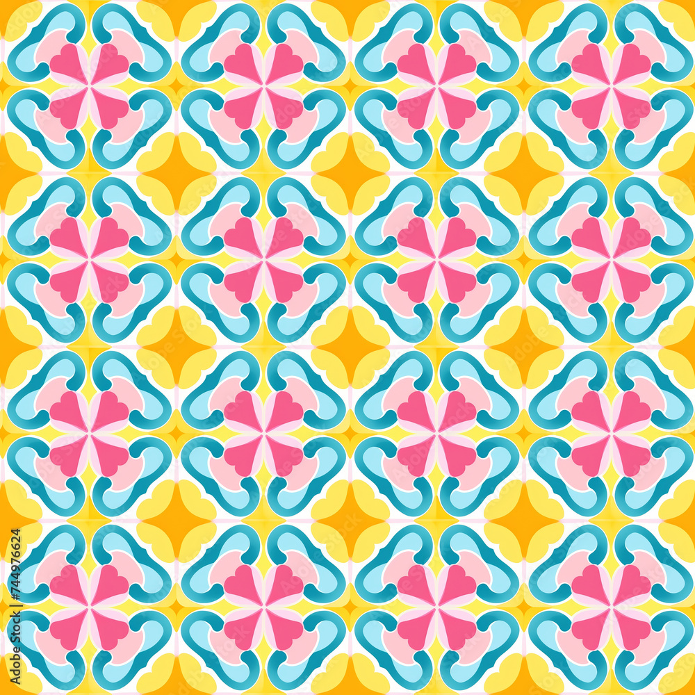 Singapore Peranakan seamless pattern, watercolor seamless tile ...
