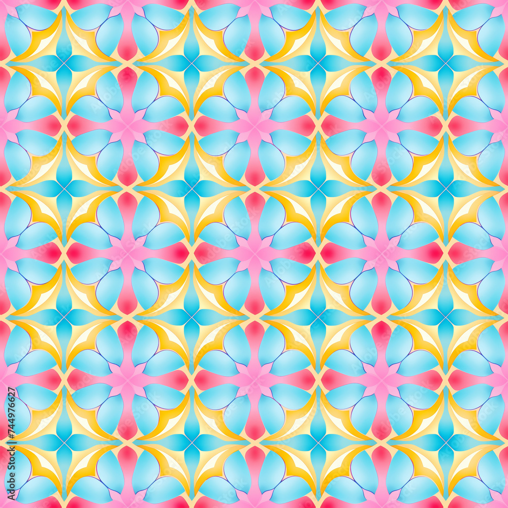 Singapore Peranakan seamless pattern, watercolor seamless tile ...