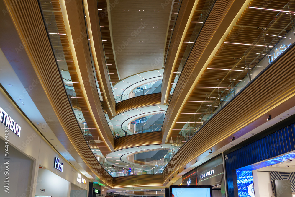 Kuala Lumpur, Malaysia - 12 FEB 2024: Modern interior view of LaLaport ...