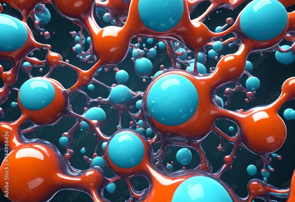 Fluid liquid blob, metaball morphing animation. Scattering, merging and ...