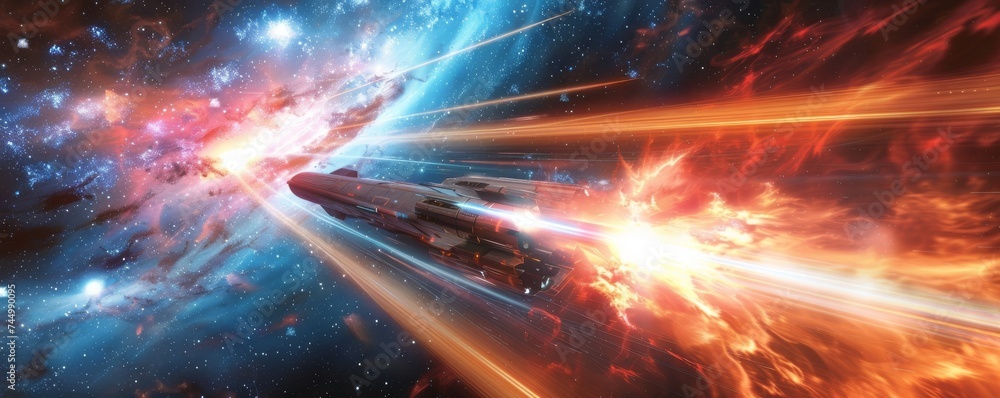 Intergalactic race in the Milky Way spacecrafts speeding past stars and ...