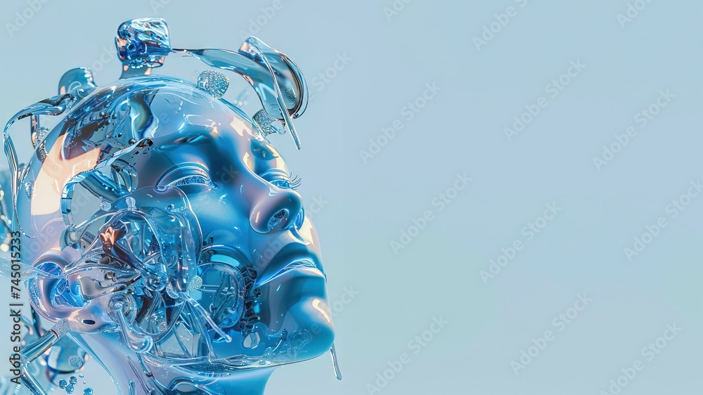 futuristic design 3d rendering In Classic Blue machine learning ...