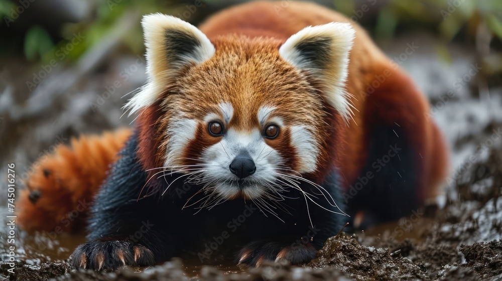 heartwarming portrayal of playful red pandas rolling in the mud ...