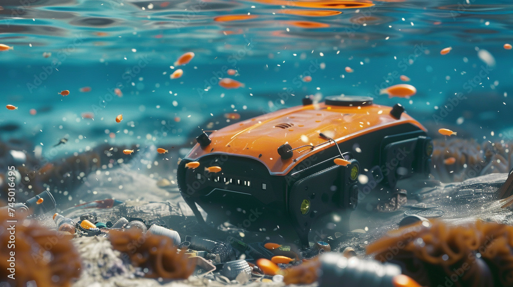 Design an autonomous robotic system for cleaning oceans powered by AI ...