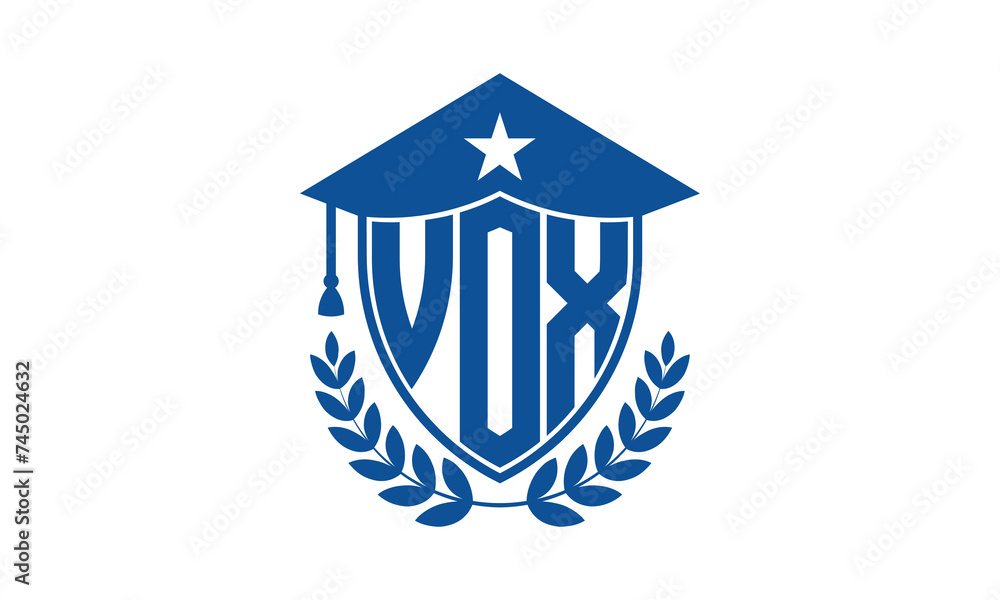 VOX three letter iconic academic logo design vector template. monogram ...