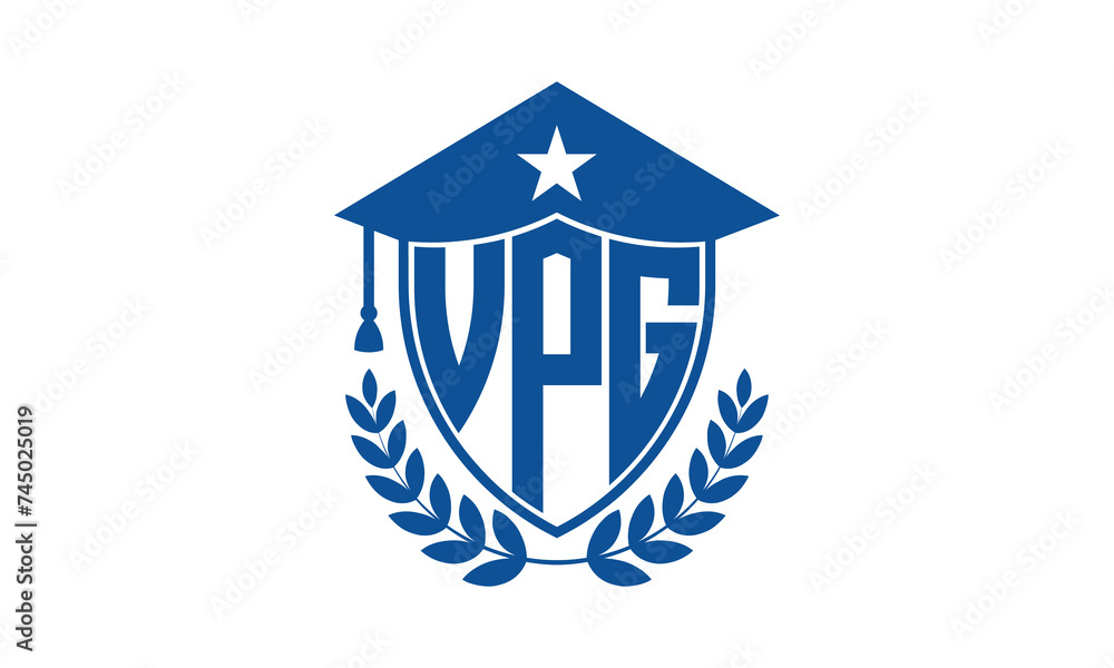 VPG three letter iconic academic logo design vector template. monogram ...