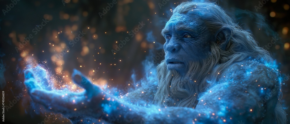 Magic Gin And Mystical Glow. Illustration On The Theme Of Mysticism And ...